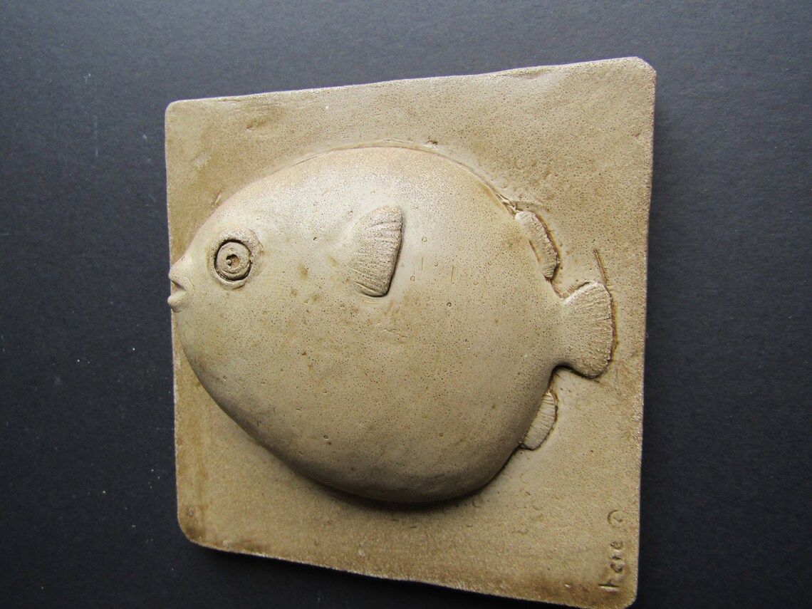 Puffer Fish Concrete Hand Made Decorator Art Tile 4 X 4 Inches - Etsy