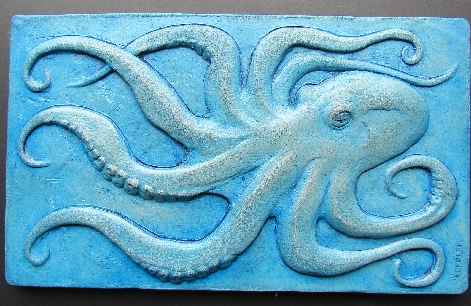 Friendly Octopus Concrete Decorative Relief Sculpture Tile - Etsy