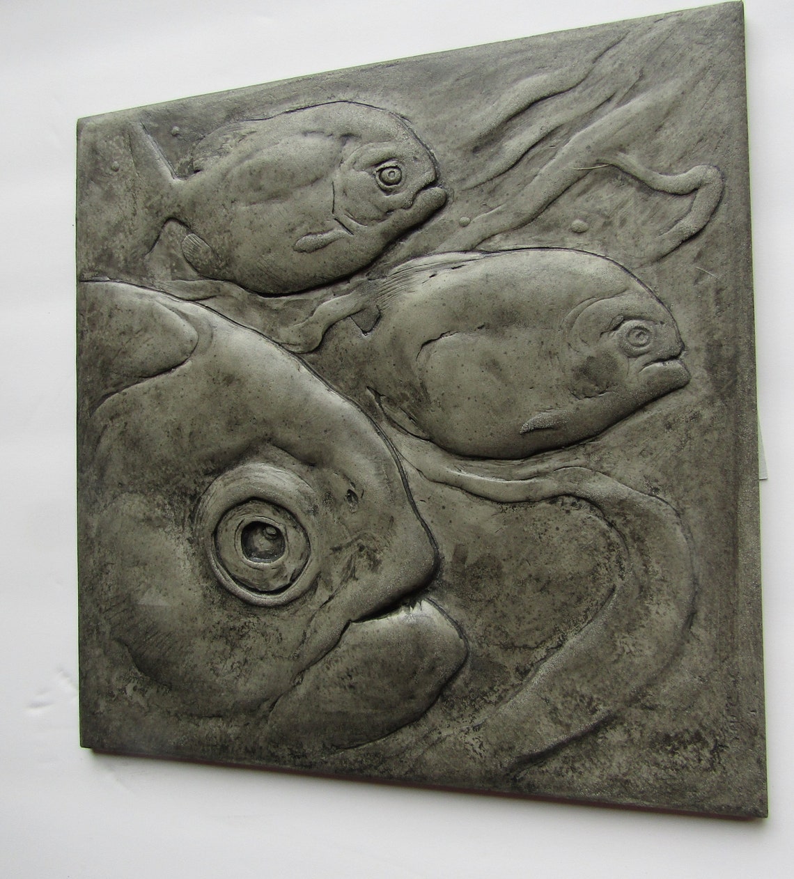 Piranha Concrete Bas Relief Art Tile ' Three Amigos' - Etsy