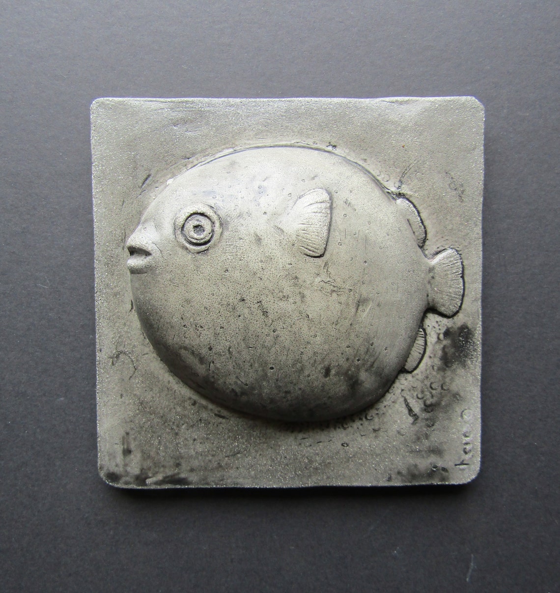 Puffer Fish Concrete Hand Made Decorator Art Tile 4 X 4 Inches - Etsy