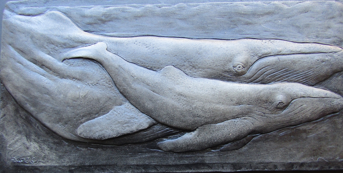 Concrete 6 X 12 Humpback Whale Pair Decorative Tile - Etsy