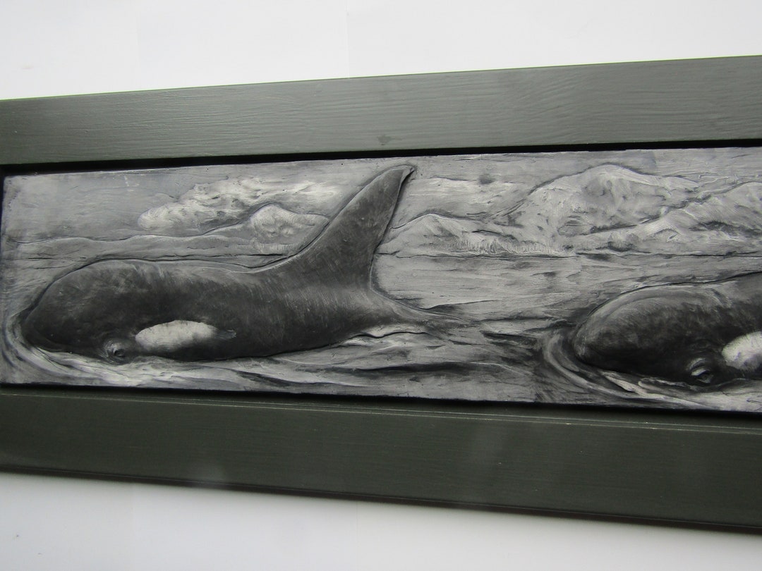 Orca Pair Limited Edition Framed Sculpture Art Tile - Etsy