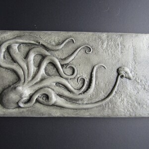 Octopus With Oyster Concrete Art Tile Relief Sculpture - Etsy