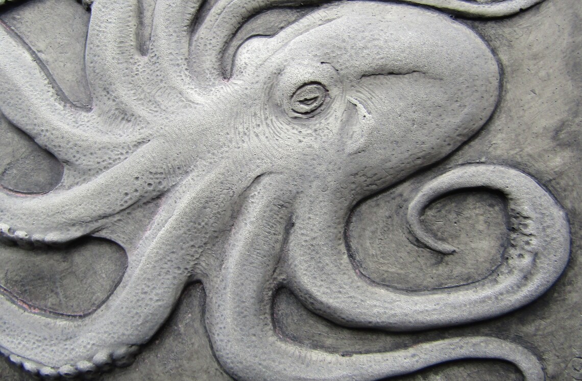 Friendly Octopus Concrete Decorative Relief Sculpture Tile - Etsy