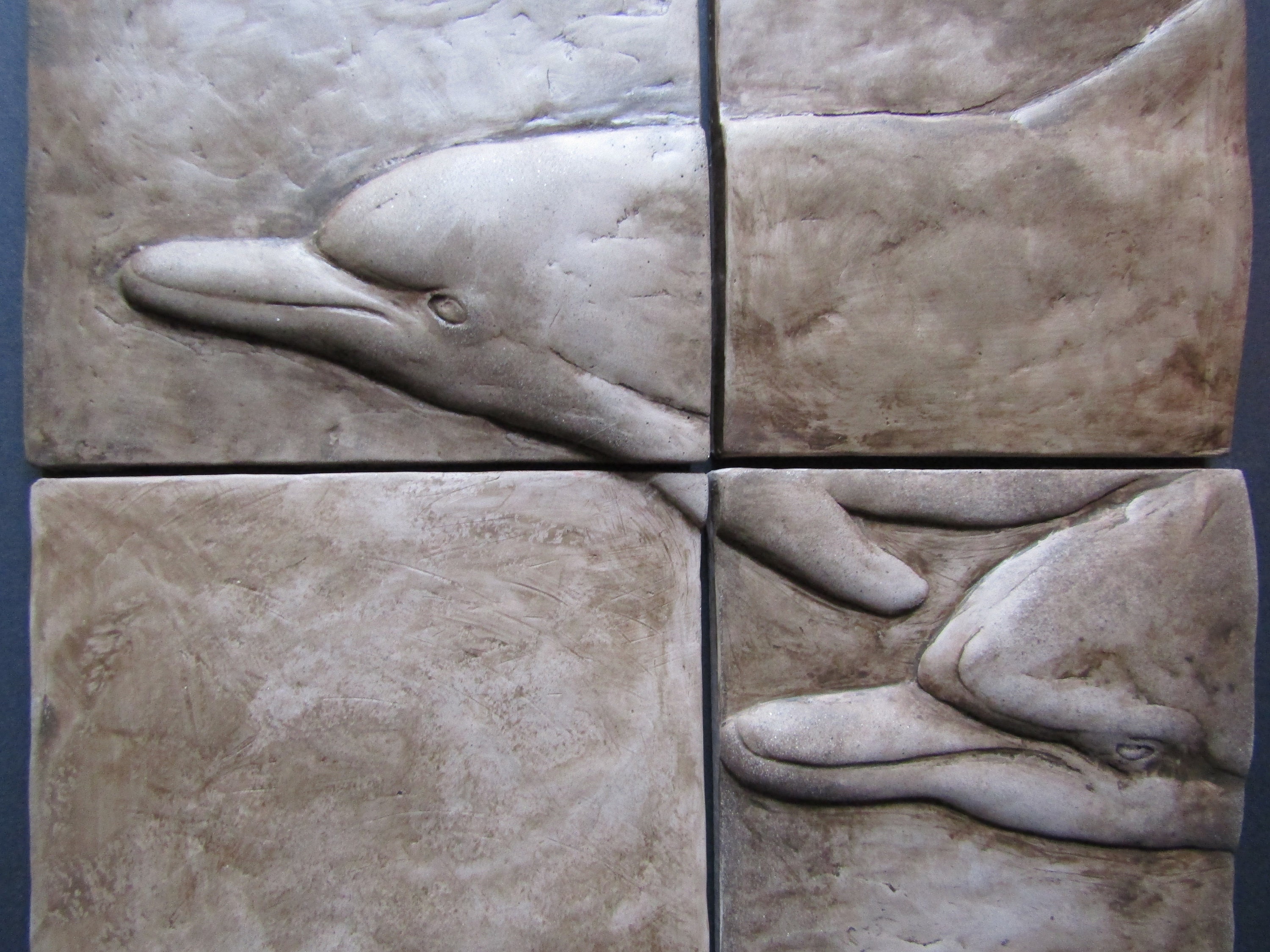 Dolphin Sculpture Concrete Tile Bas Relief Art Mural - Etsy