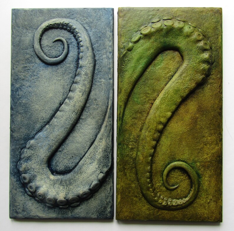 Octopus Tentacle Bas Relief Wall Sculpture | Etsy