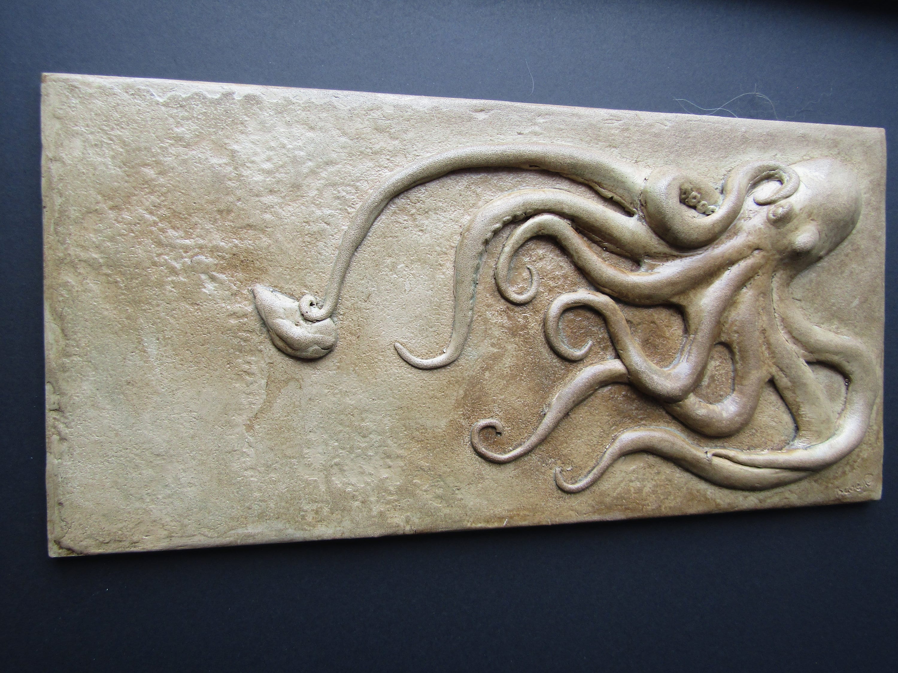 Abstract Clay Relief Sculpture