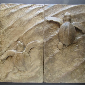 Turtle Hatchling#2 Concrete Bas Relief Art Tile - Etsy