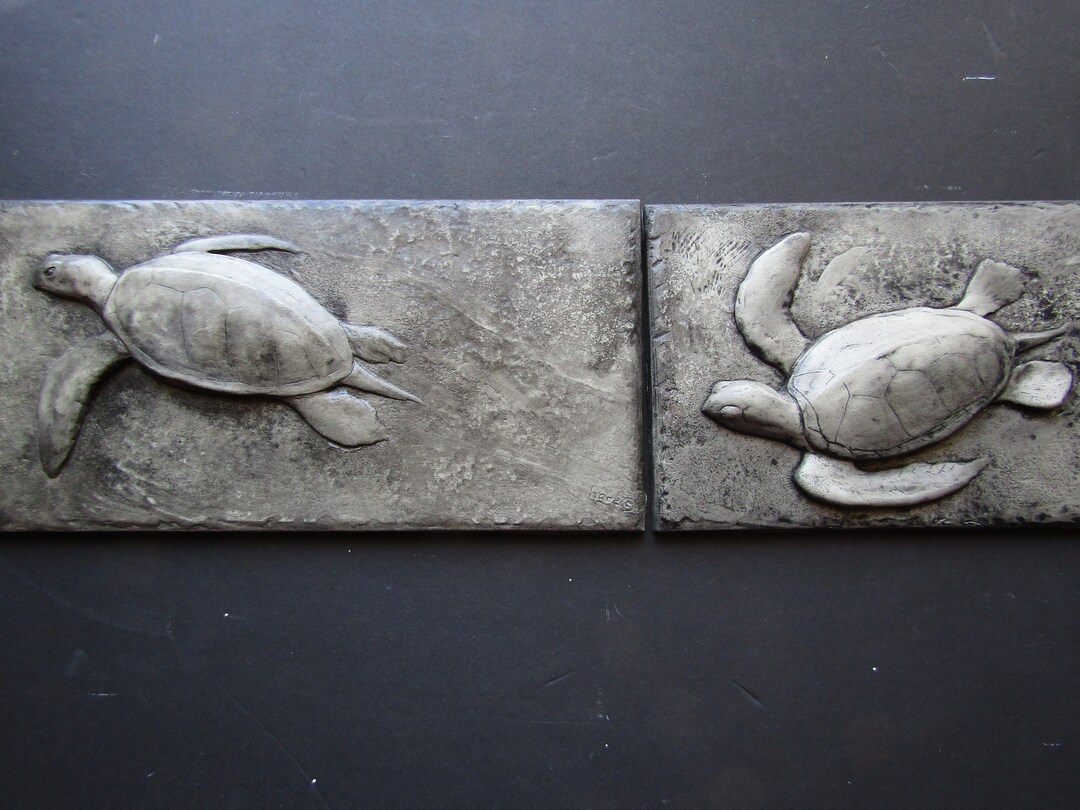 Concrete Gliding Green Sea Turtle Pair - Etsy