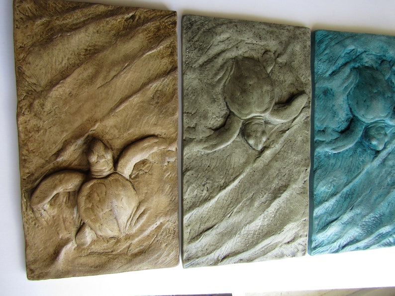 Turtle Hatchling2 Concrete Bas Relief Art Tile - Etsy