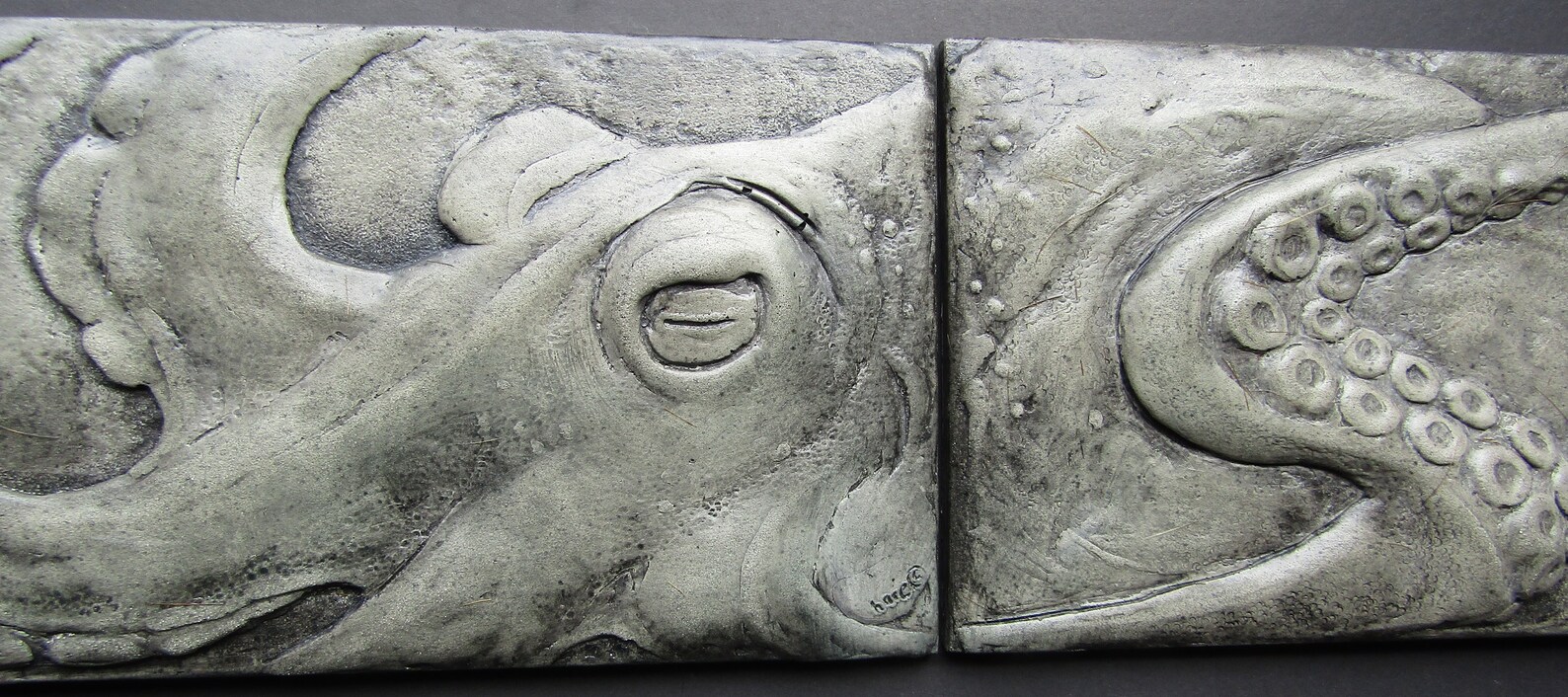 Octopus Concrete Triptych Art Relief Sculpture Tile - Etsy