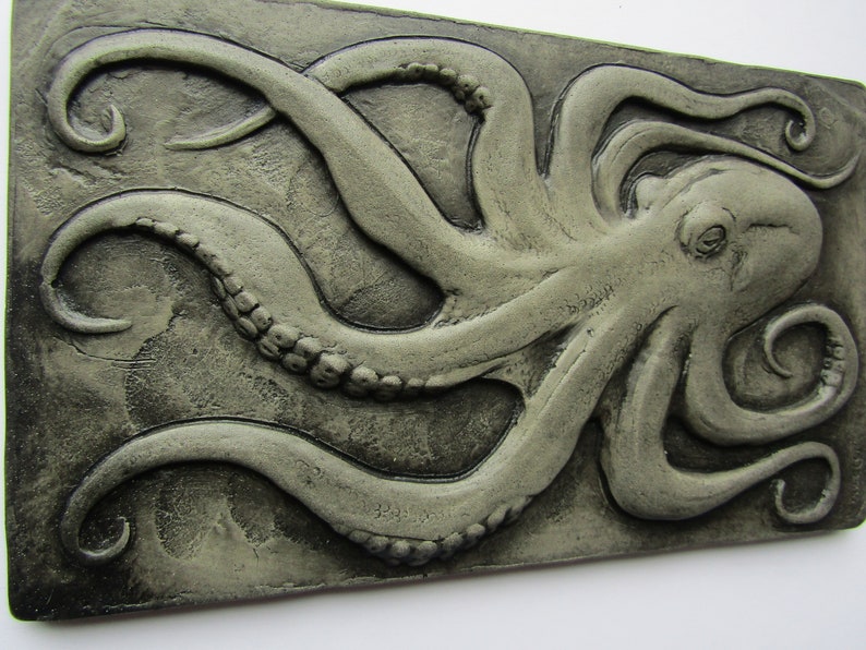 Friendly Octopus Concrete Decorative Relief Sculpture Tile - Etsy