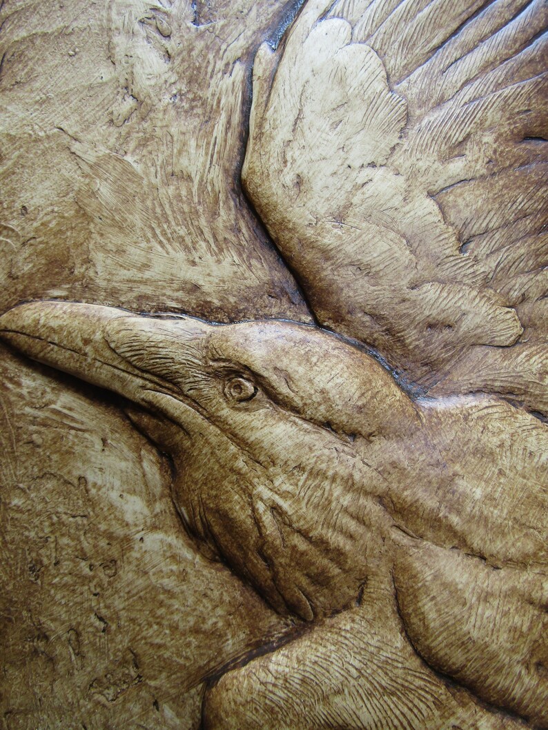 Raven in Flight Relief Sculpture Art Limited Edition | Etsy