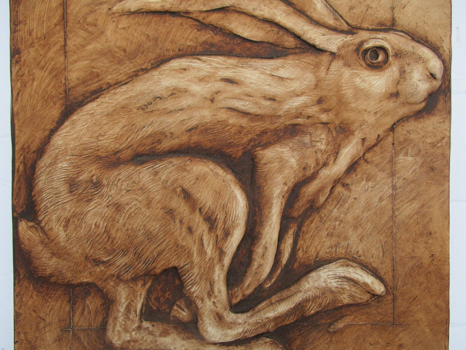 Running Hare Relief Sculpture Rabbit Art - Etsy UK