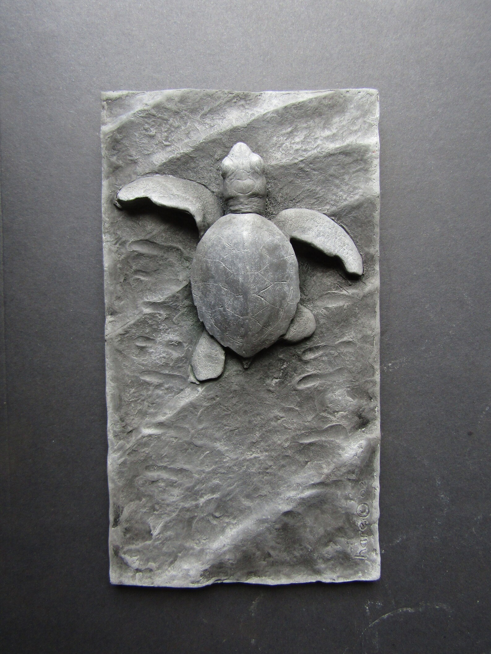 Sea Turtle Hatchling Concrete Art Tile Wall Sculpture - Etsy