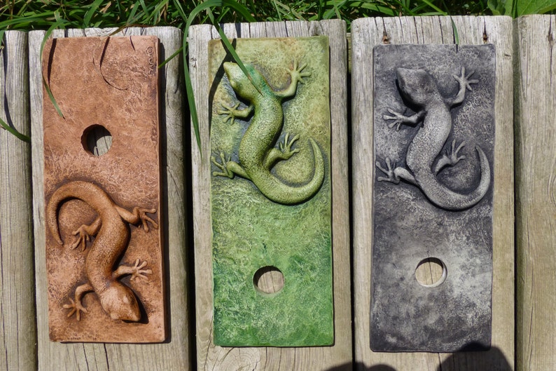 Gecko Lizard Wallsculpture Sculpted Tile Reptile Nature Art - Etsy