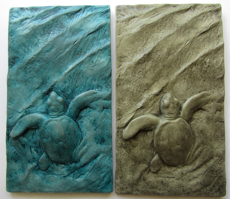 Turtle Hatchling2 Concrete Bas Relief Art Tile - Etsy