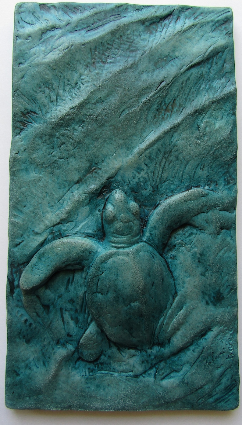 Turtle Hatchling2 Concrete Bas Relief Art Tile - Etsy