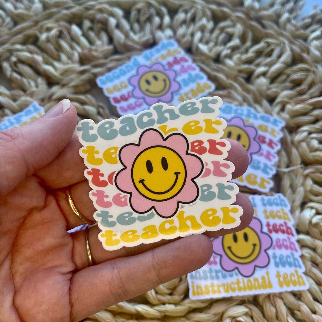 Teacher Stickers. Waterproof Teacher Sticker Gift. Retro Teacher ...