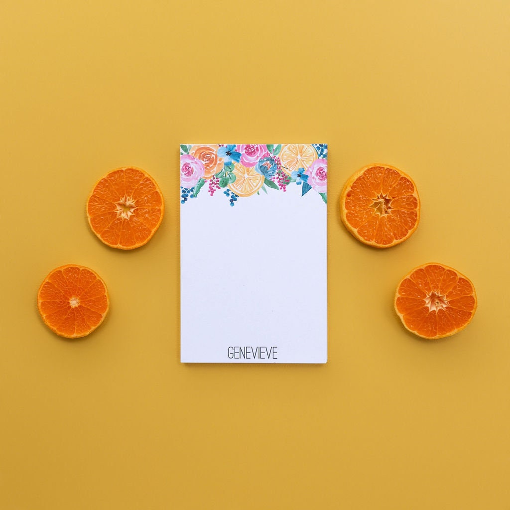 Flower Notepad. Custom Notepad. Personalized Notepad. Teacher - Etsy