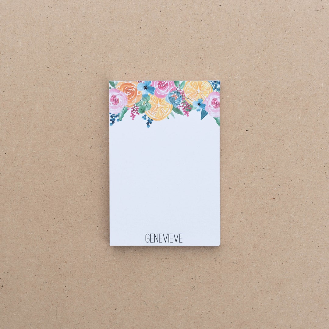 Flower Notepad. Custom Notepad. Personalized Notepad. Teacher ...