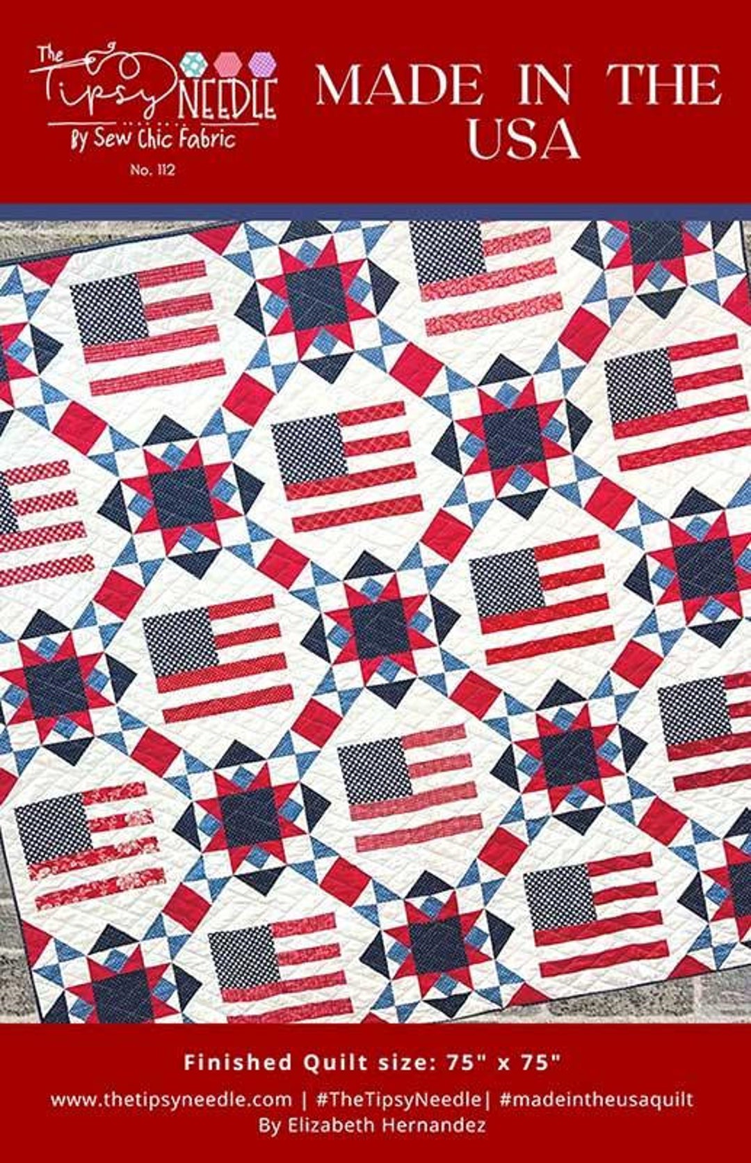Made in the USA TTN 112 the Tipsy Needle Finished Size 75" X 75 ...