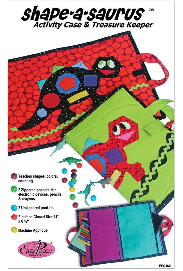 Shape-a-saurus Activity Case Treasure Keeper Pattern Dinosaur Zippered ...