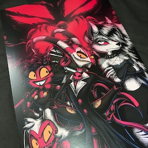 Helluva Boss I.M.P Gang A4 Art Print, Dark, Alternative, Blitzo, Moxxie ...