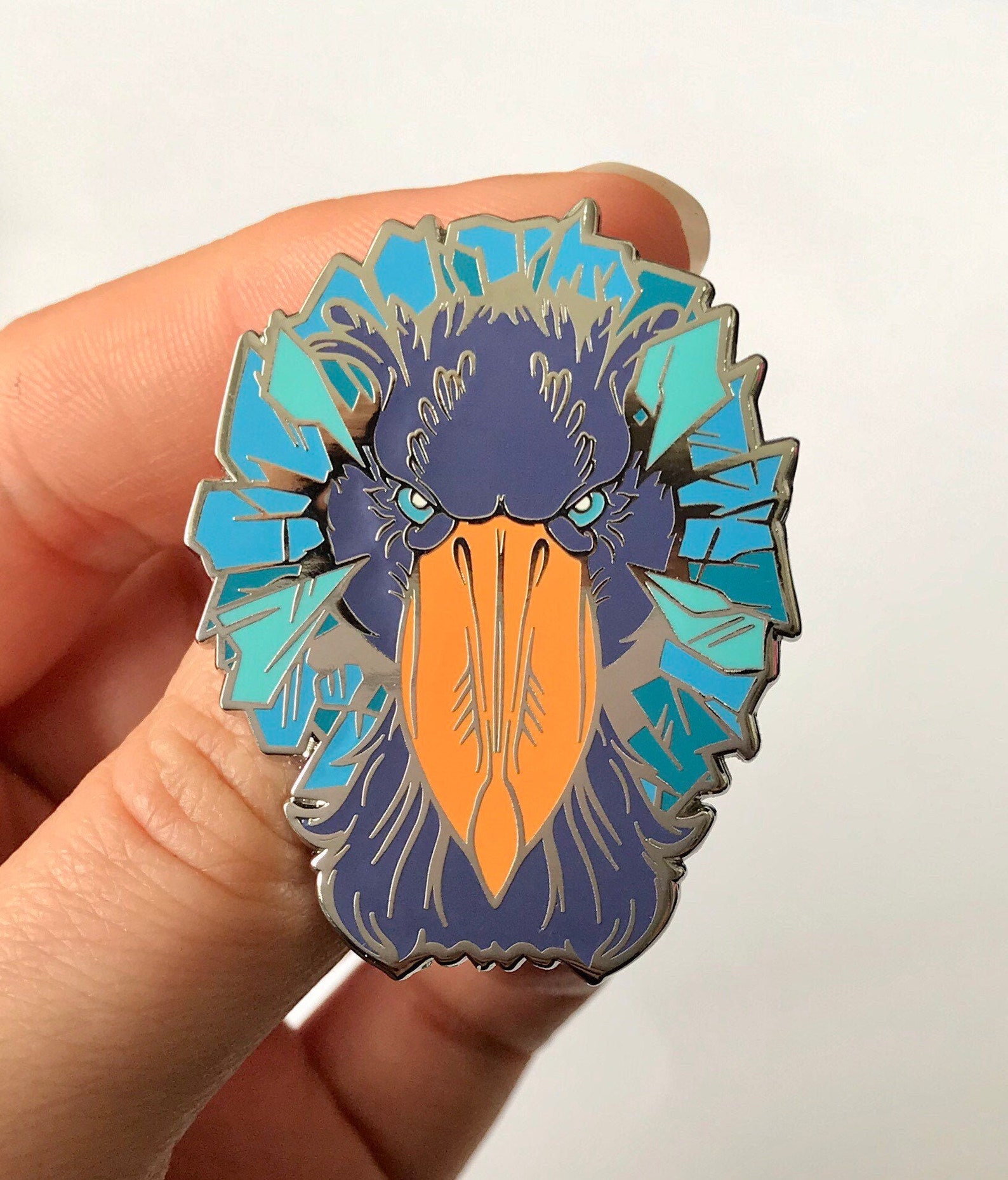 Shoebill Stork Silver Hard Enamel Pin Uncanny Bird Pins - Etsy