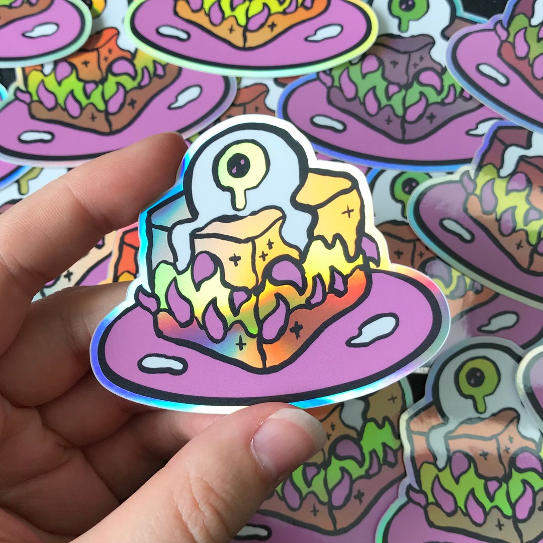 Eyeball Cake Holographic Vinyl Sticker: Creepy Mimic Fantasy Art - Etsy
