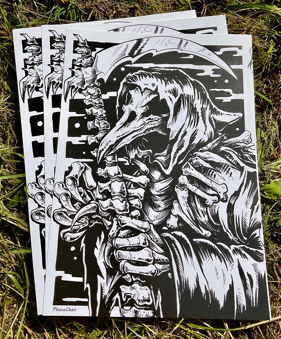 Black Plague Grim Reaper Painting