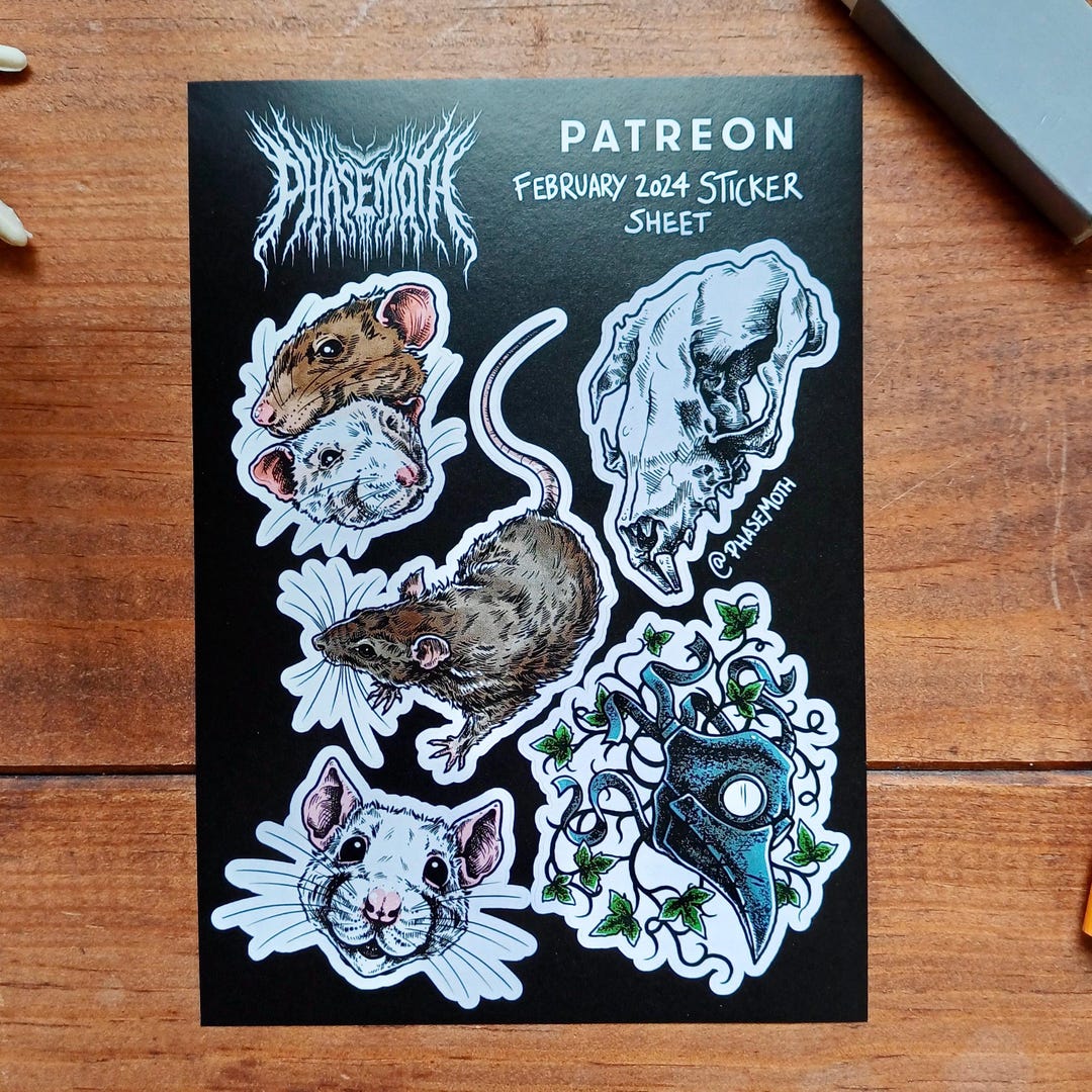 Rats Sticker Sheet, A6 | Ratties, Rat Stickers, Journaling, Alternative ...