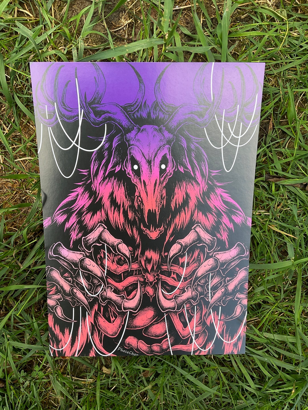 The Wendigo Original Dark Fantasy Art Print by Phasemoth, Myths and ...