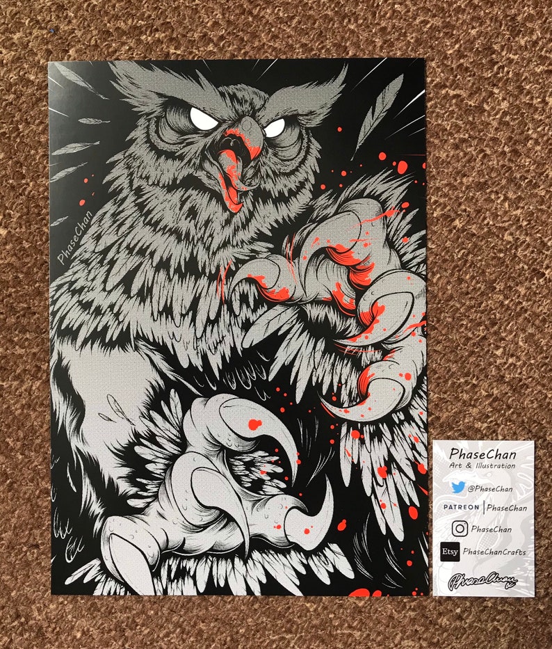 OWLBEAR Original Dark Fantasy Art Print Phasechan Dungeons | Etsy OWLBEAR Original Dark Fantasy Art Print Phasechan Dungeons | Etsy