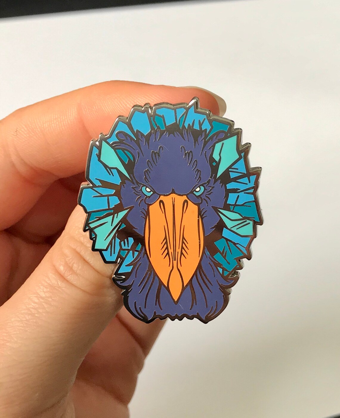 Shoebill Stork Silver Hard Enamel Pin Uncanny Bird Pins - Etsy