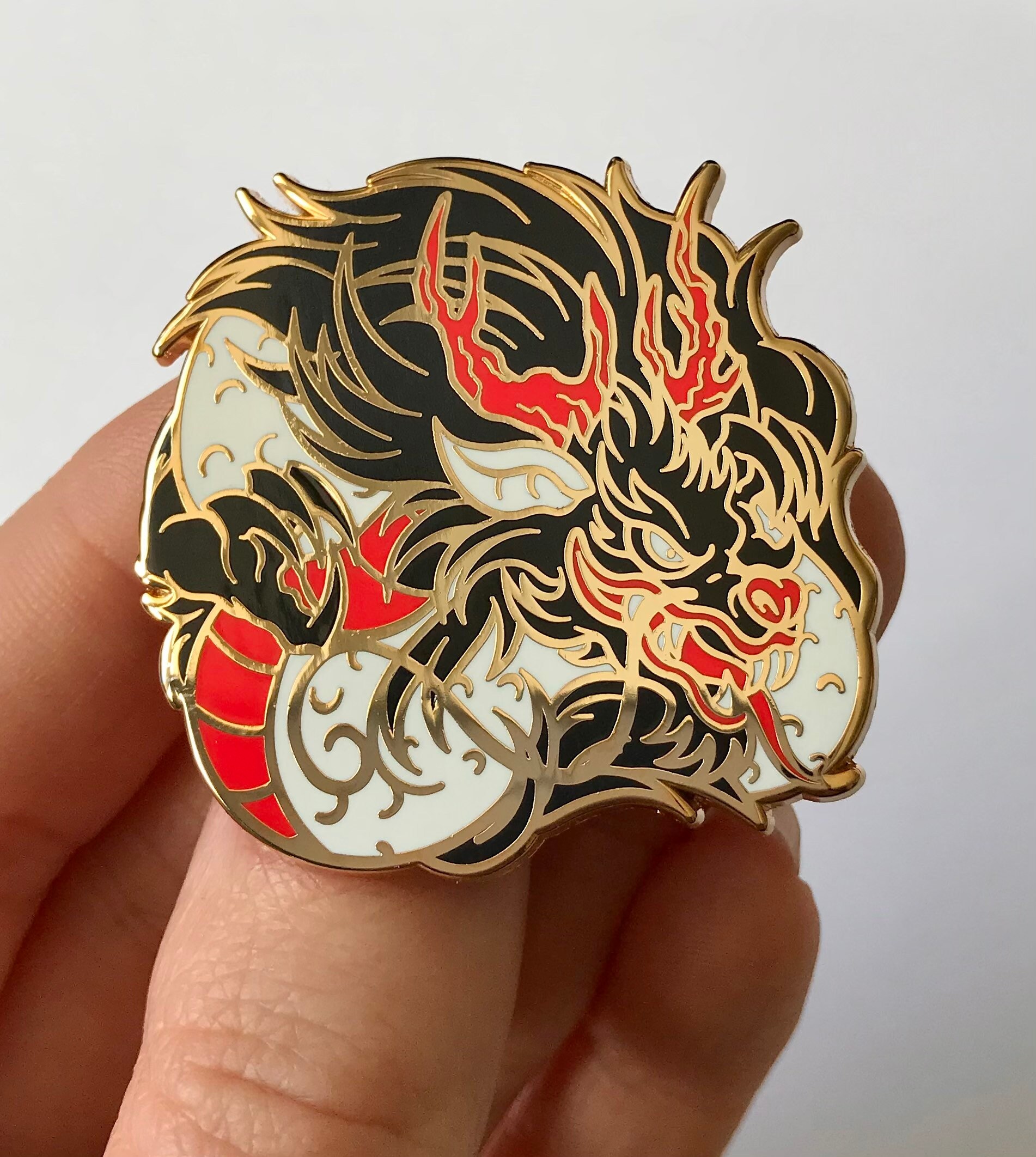 Eastern Dragon Gold Hard Enamel Pin Fantasy Pin Badge Asian - Etsy UK