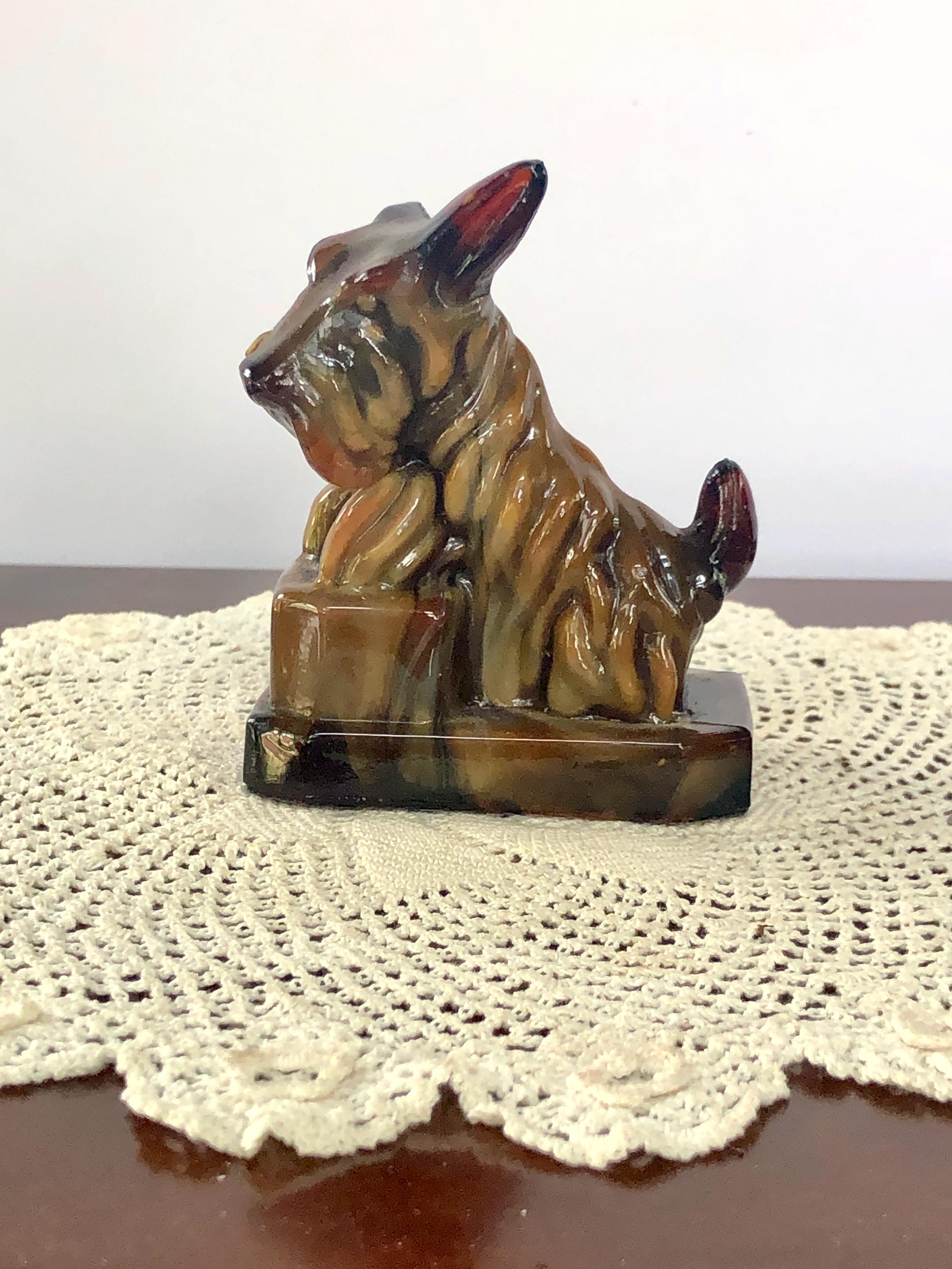 Boyd Glass Scotty Dog Figurine, Brown Glass Collectible - Etsy