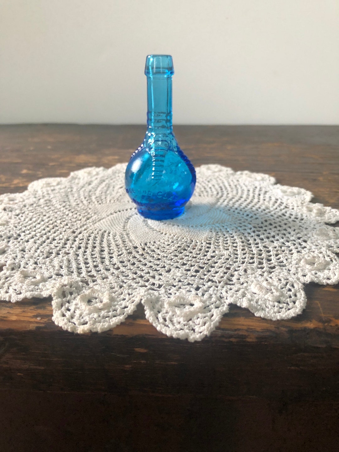 Vintage Miniature Blue Bitters Bottle - Etsy