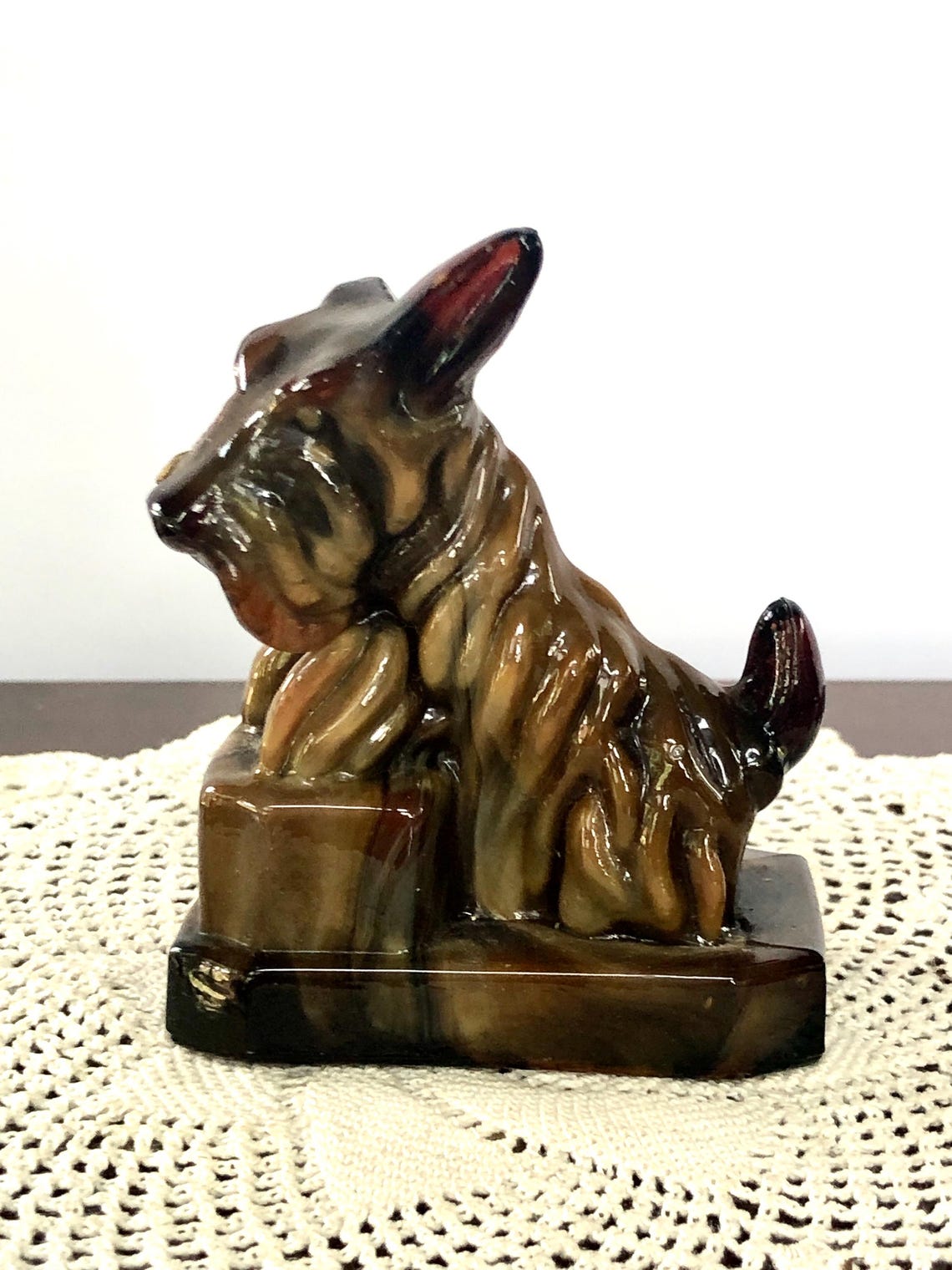 Boyd Glass Scotty Dog Figurine, Brown Glass Collectible - Etsy