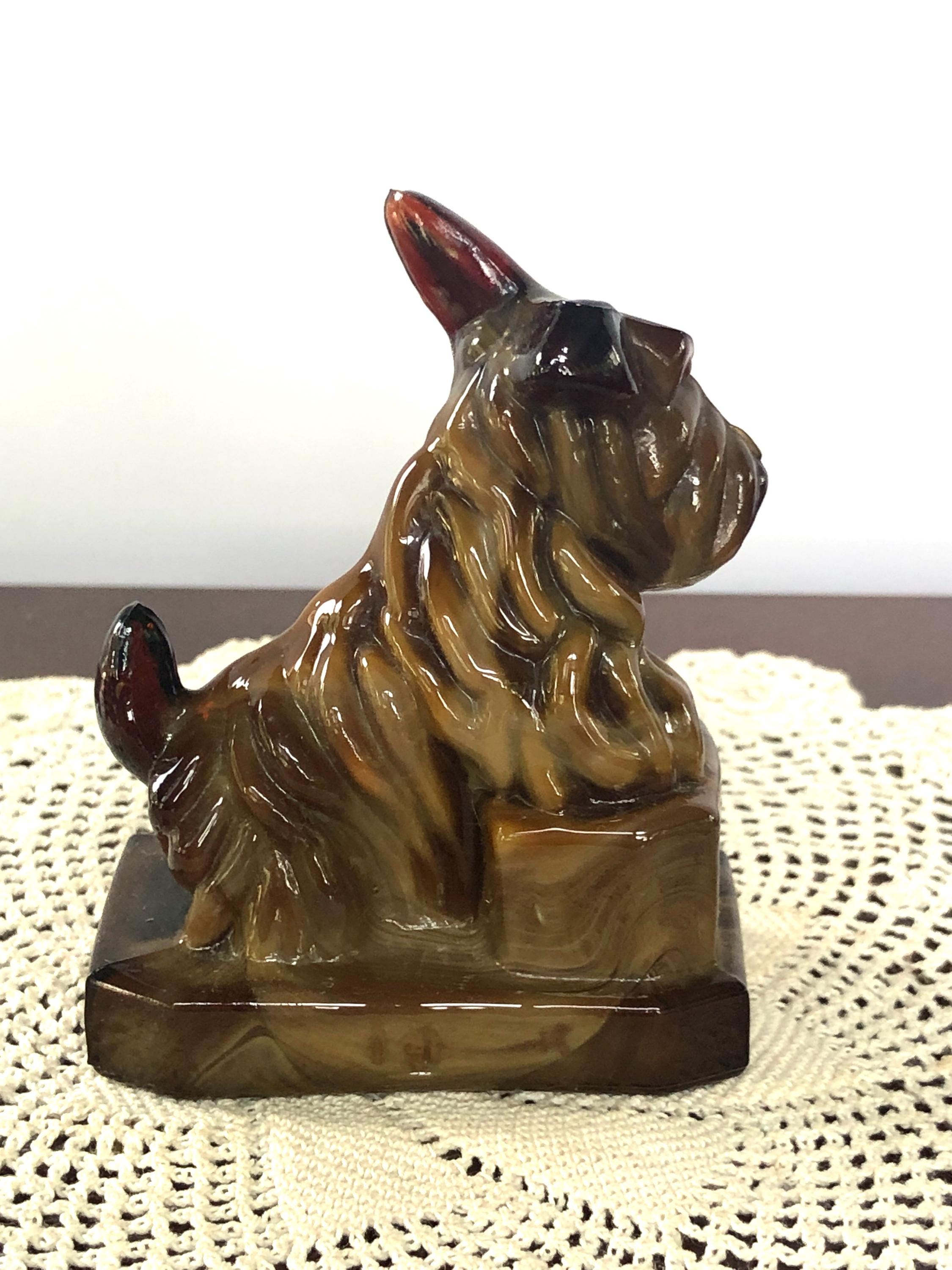Boyd Glass Scotty Dog Figurine, Brown Glass Collectible - Etsy