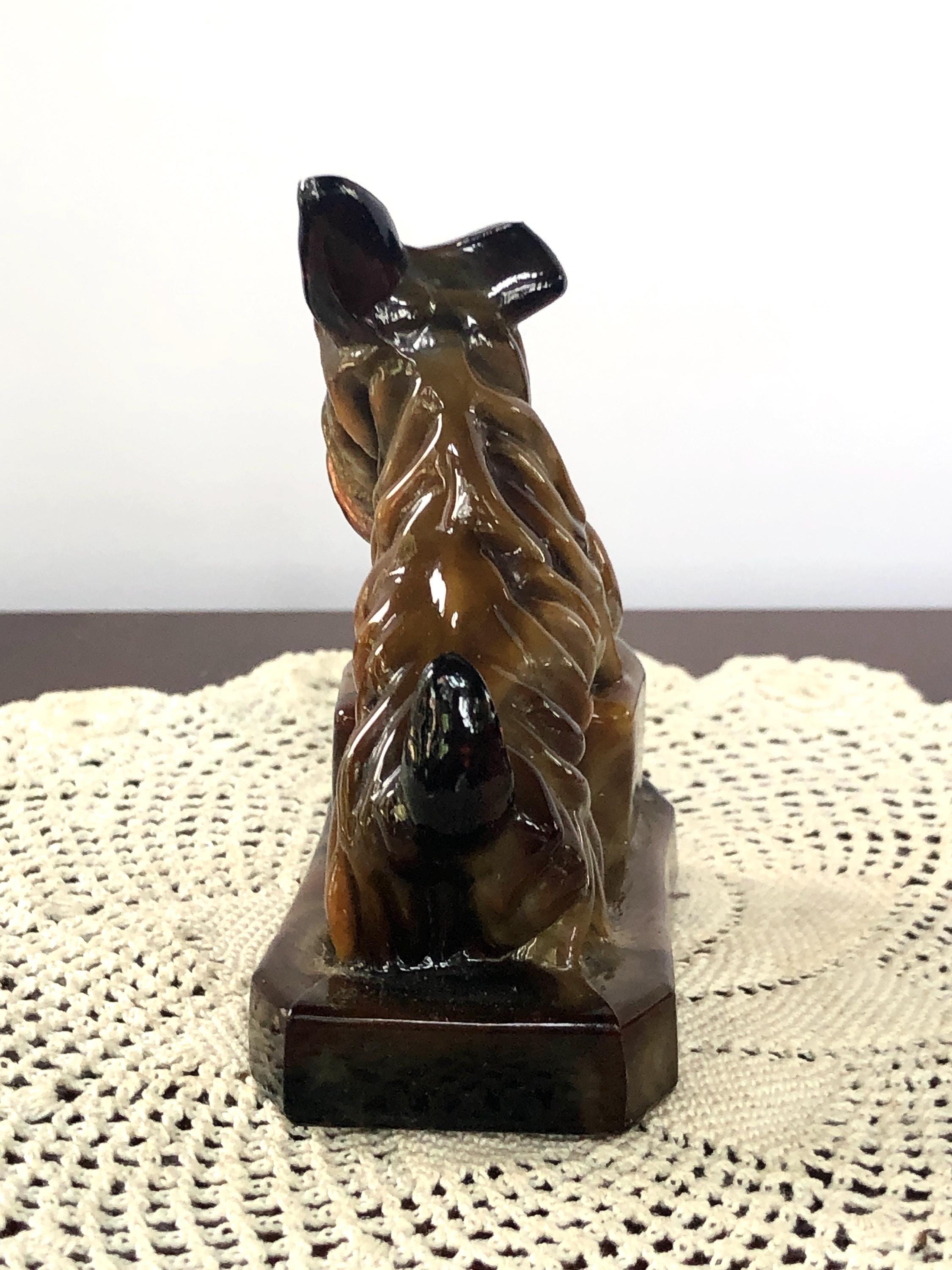 Boyd Glass Scotty Dog Figurine, Brown Glass Collectible - Etsy