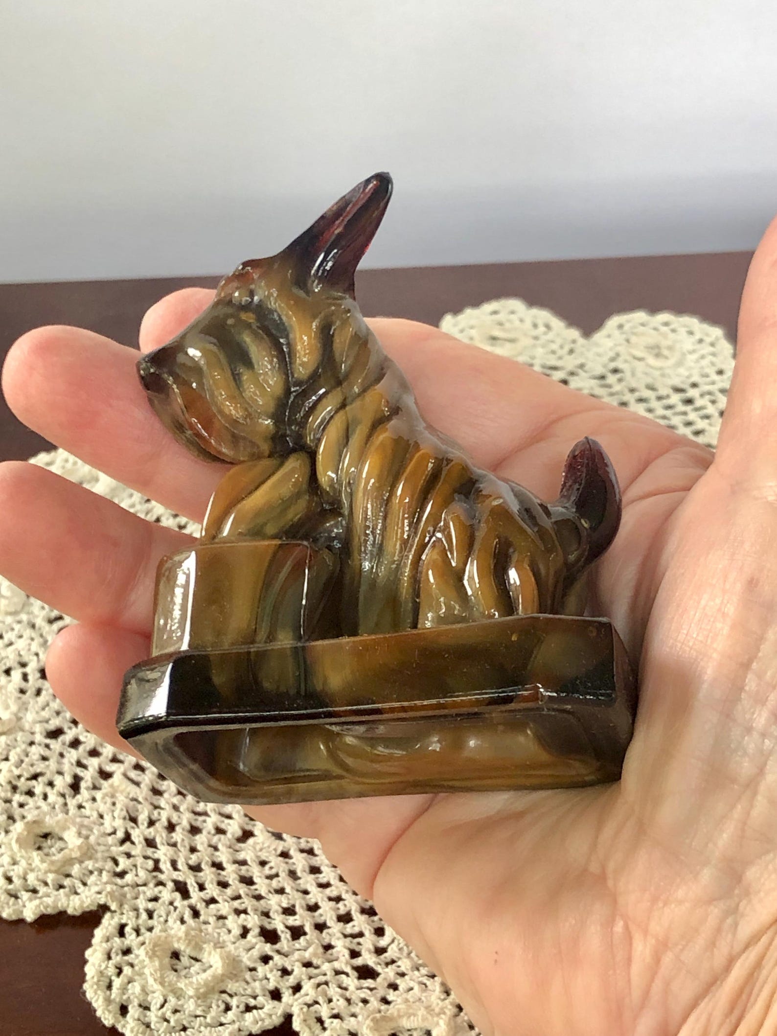 Boyd Glass Scotty Dog Figurine, Brown Glass Collectible - Etsy