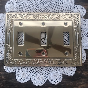 Brass 3 Switch Light Plate Cover - Etsy