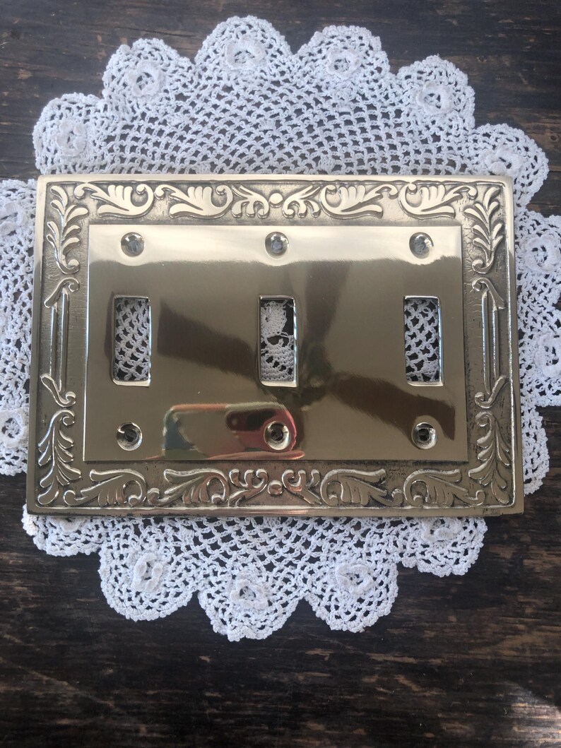Brass 3 Switch Light Plate Cover - Etsy