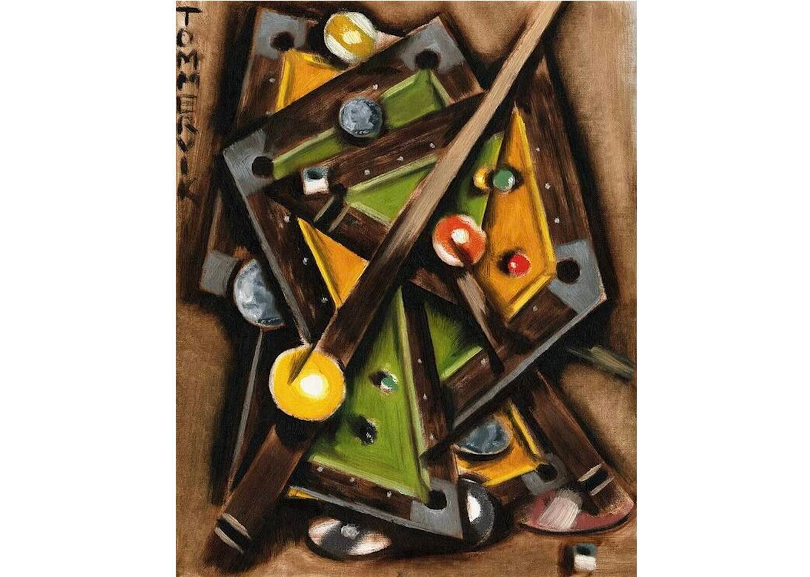 Tommervik Abstract Cubism Pool Table Wall Art Game Room Decor Gift for ...