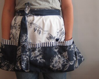 Cafe Apron Hip Apron Half Apron with pockets Collection | Etsy