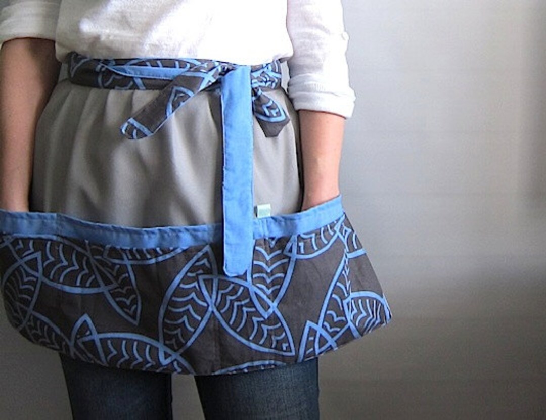 Cafe Apron, Hip Apron, Half Apron With Pockets - Scandinavian Fish ...