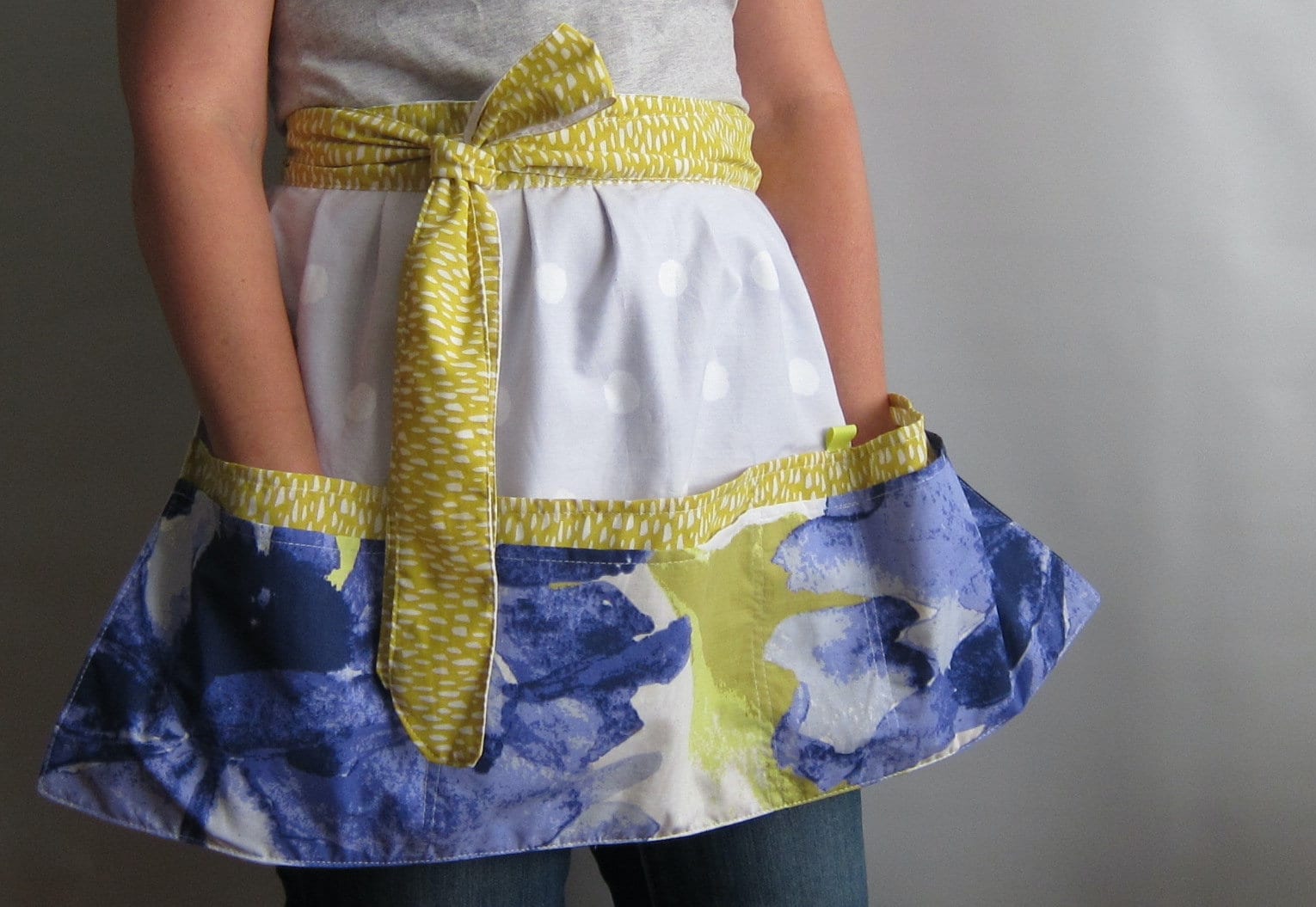 Cafe Apron Hip Apron Half Apron With Pockets Watercolor - Etsy Canada