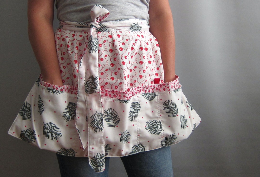 Cafe Apron, Hip Apron, Half Apron With Pockets Christmas Apron - Etsy