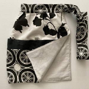 Cafe Apron, Hip Apron, Half Apron With Pockets - Black and White Polka ...